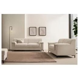 Polstergarnitur Inosign "Jamie 2, auch in Cord, bestehend aus 1,5- und 2,5-Sitzer" Sitzmöbel-Sets Gr. H/T: 76cm x 81cm, Cord, beige (creme) zeitlos, modern, mit komfortablem Federkern