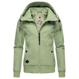 Outdoorjacke Ragwear "Jotty" Gr. XS (34), grau (graugrün) Damen Jacken stylische Übergangsjacke mit abnehmbarer Kapuze