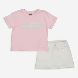 TK Maxx Zweiteiliges rosa-weißes Set aus T-Shirt & Rock