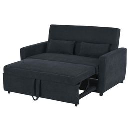 HOMCOM Schlafsofa Klappsofa 2-Sitzer Stoffsofa Bettsofa Bettsofa Schwarz