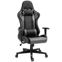 Vinsetto Ergonomischer Bürostuhl Gaming Stuhl Kunstleder Schaumstoff Schwarz