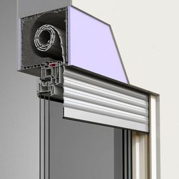 Moderne Rolladensysteme, Aufsatzrollladen Modell Basic, Kunststoff, Wei&szlig;, 800 x 800 mm, mit Gurtwickler, individuell konfigurieren