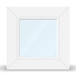 Feststehendes Fenster, Kunststofffenster aluplast Ideal 4000, Wei&szlig;, 510 x 510mm, festverglasung, individuell konfigurierbar