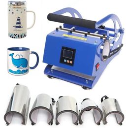 Tassenpresse Mug Sublimationspresse 600W - 200 ℃ Heisspresse Hitzepresse mit 6 Untersetzer Transferpresse Tassen Bedrucken Multifunktionale