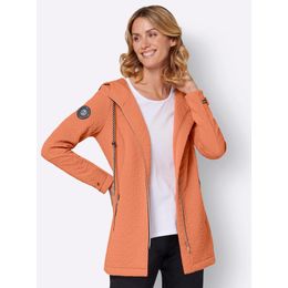 Shirtjacke Casual Looks "Jersey-Jacke" Gr. 42, orange (papaya) Damen Shirts