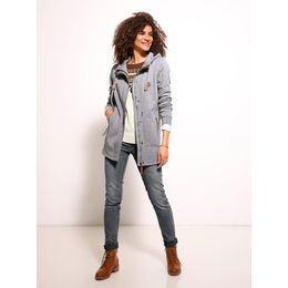 Shirtjacke Casual Looks "Shirtjacke" Gr. 44, weiß (grau-weiß-meliert) Damen Shirts