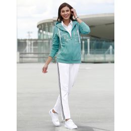 Shirtjacke Inspirationen "Sweatjacke" Gr. 44, blau (ozean) Damen Shirts