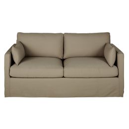 Maisons du Monde Ausziehbares 2/3-Sitzer-Sofa mit taupefarbenem Bezug, Matratze 10cm 180x86x95cm