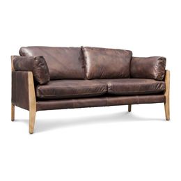 PIB 2-Sitzer-Vintage-Sofa aus Leder, braun 167x91x83cm
