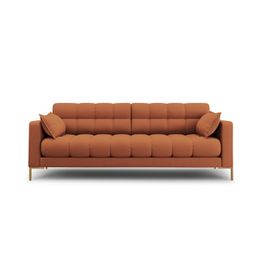 Micadoni Home 3-Sitzer Sofa aus strukturiertem Stoff ziegelstein 177x75x92cm