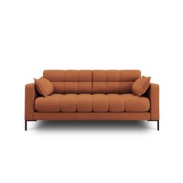Micadoni Home 2-Sitzer Sofa aus strukturiertem Stoff ziegelstein 152x75x92cm