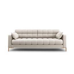 Micadoni Home 4-Sitzer Sofa aus strukturiertem Stoff beige 217x75x92cm