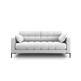 Micadoni Home 2-Sitzer Sofa aus strukturiertem Stoff hellgrau 152x75x92cm