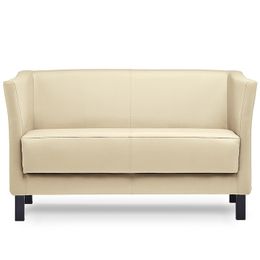 KONSIMO Modernes Sofa 2 Sitzer, aus Kunstleder, cremig 130x71x67cm