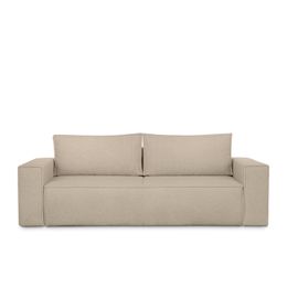 KONSIMO Sofa 3 Sitzer, mit Schlaffunktion, Modern, hellbeige 244x89x101cm