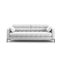 Micadoni Home 3-Sitzer Sofa aus strukturiertem Stoff hellgrau 177x75x92cm