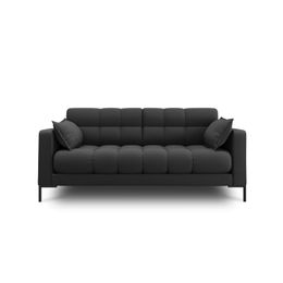 Micadoni Home 2-Sitzer Sofa aus strukturiertem Stoff dunkelgrau 152x75x92cm