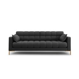 Micadoni Home 4-Sitzer Sofa aus strukturiertem Stoff dunkelgrau 217x75x92cm