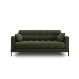 Micadoni Home 2-Sitzer Sofa aus strukturiertem Stoff grün 152x75x92cm