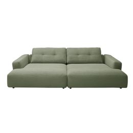 KAWOLA Big Sofa aus Feincord, olivgrün 167x86x300cm
