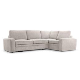 Meblito Ecksofa mit Bettkasten, Hellgrau 196x94x296cm