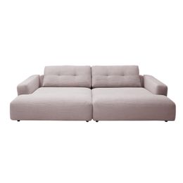 KAWOLA Big Sofa aus Feincord, rosa 167x86x300cm