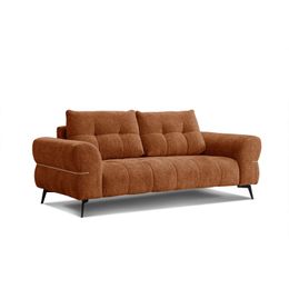Courtois Laville 3-Sitzer XXL Sofa aus Stoff, ziegelrot 237x88x99cm
