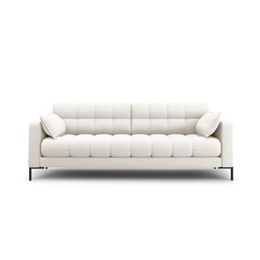 Micadoni Home 4-Sitzer Sofa aus strukturiertem Stoff leichtes beige 217x75x92cm