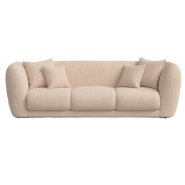 Hannun 3-Sitzer Sofa aus recyceltem Stoff, in Hellbraun 230x77x85cm