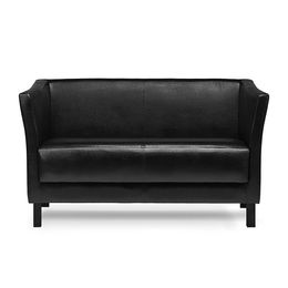 KONSIMO Modernes Sofa 2 Sitzer, aus Kunstleder, Schwarz 130x71x67cm
