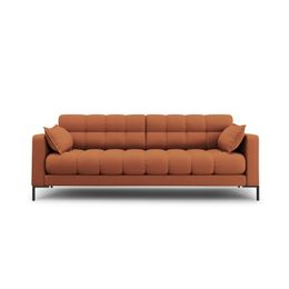 Micadoni Home 3-Sitzer Sofa aus strukturiertem Stoff ziegelstein 177x75x92cm