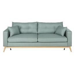 Maisons du Monde Ausziehbares 3/4-Sitzer-Sofa im skandinavischen Stil, wassergrün meliert 214x88x84cm