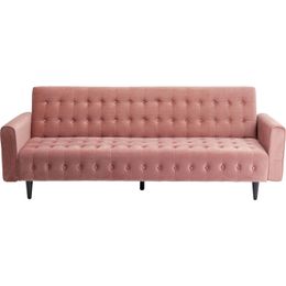 KARE Design 3-Sitzer-Sofa mit gepolstertem rosa Samtbezug 219x85x83cm