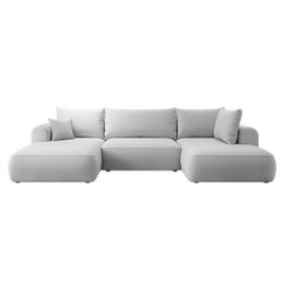 Selsey U-Form-Sofa mit Veloursbezug, grau 178x95x355cm