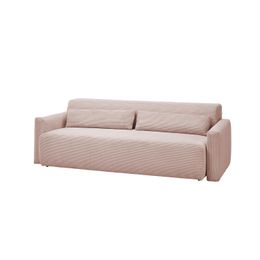 KAWOLA Schlafsofa aus Cord, rosa 108x75x233cm