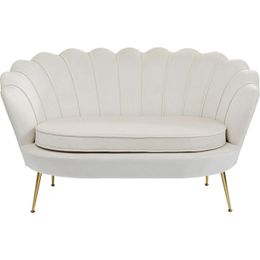 KARE Design 2-Sitzer-Sofa aus beigem Bezug in Samt-Optik 132x76x75cm