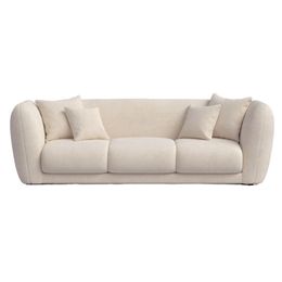 Hannun 3-Sitzer Sofa aus recyceltem Stoff, in Beige 230x77x85cm