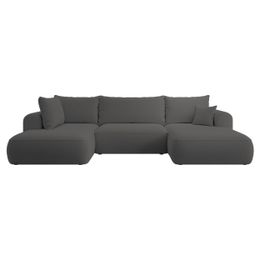 Selsey U-Form-Sofa mit Bouclé-Bezug, dunkelgrau 178x95x355cm