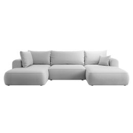 Selsey U-Form-Sofa mit Veloursbezug, grau 178x95x355cm