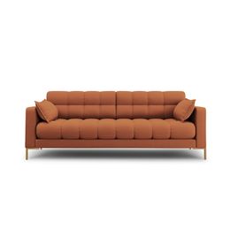 Micadoni Home 4-Sitzer Sofa aus strukturiertem Stoff ziegelstein 217x75x92cm