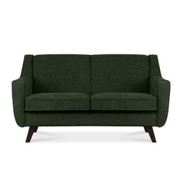 KONSIMO Sofa, 2 Sitzer im zeitlosen Design, Velours-Bezug, grün 146x81x89cm