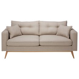 Maisons du Monde Skandinavisches 3-Sitzer-Sofa mit Stoffbezug, beige 202x88x88cm