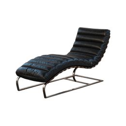 KAWOLA Relaxliege aus Leder, schwarz 150x88x61cm