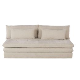 Maisons du Monde Ausziehbares 2/3-Sitzer-Sofa mit recyceltem, beigefarbenem Bezug 190x62x90cm