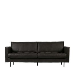 BePureHome Vintage 3-Sitzer-Sofa aus Leder, schwarz 230x83x88cm