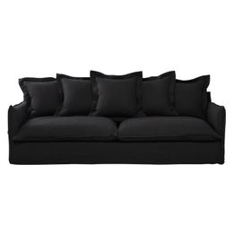 Maisons du Monde 5-Sitzer-Sofa aus Leinen, anthrazit 253x86x90cm