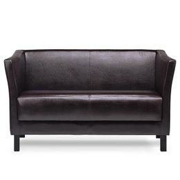KONSIMO Modernes Sofa 2 Sitzer, aus Kunstleder, Braun 130x71x67cm