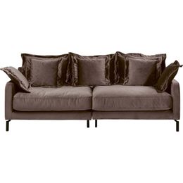 KARE Design 3-Sitzer-Sofa aus taupefarbenem Samt 222x70x102cm