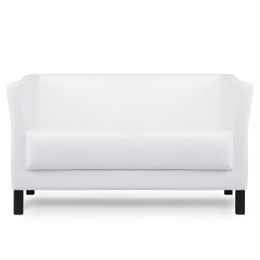KONSIMO Modernes Sofa 2 Sitzer, aus Kunstleder, weiß 130x71x67cm