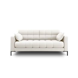 Micadoni Home 2-Sitzer Sofa aus strukturiertem Stoff leichtes beige 152x75x92cm